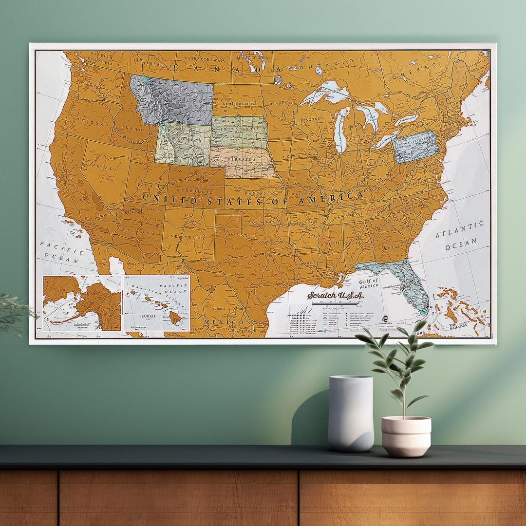 Scratch off USA Map: Travel Tracker Poster, National Parks - Etsy