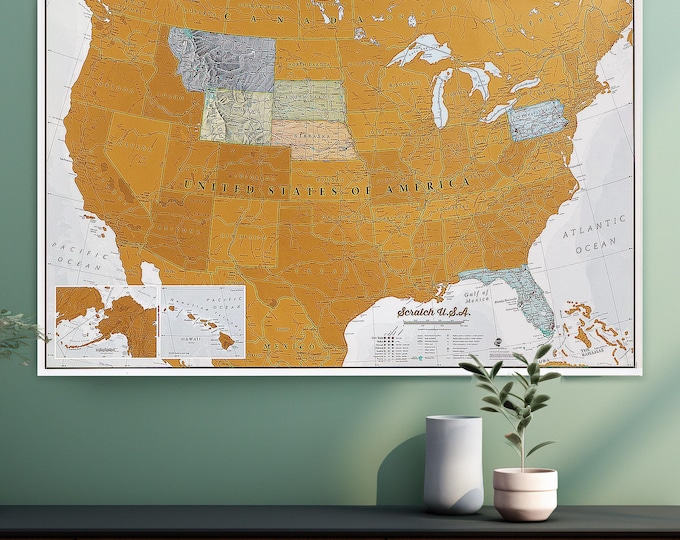 Scratch off United States Map – 50 States Travel Tracker Checklist ...