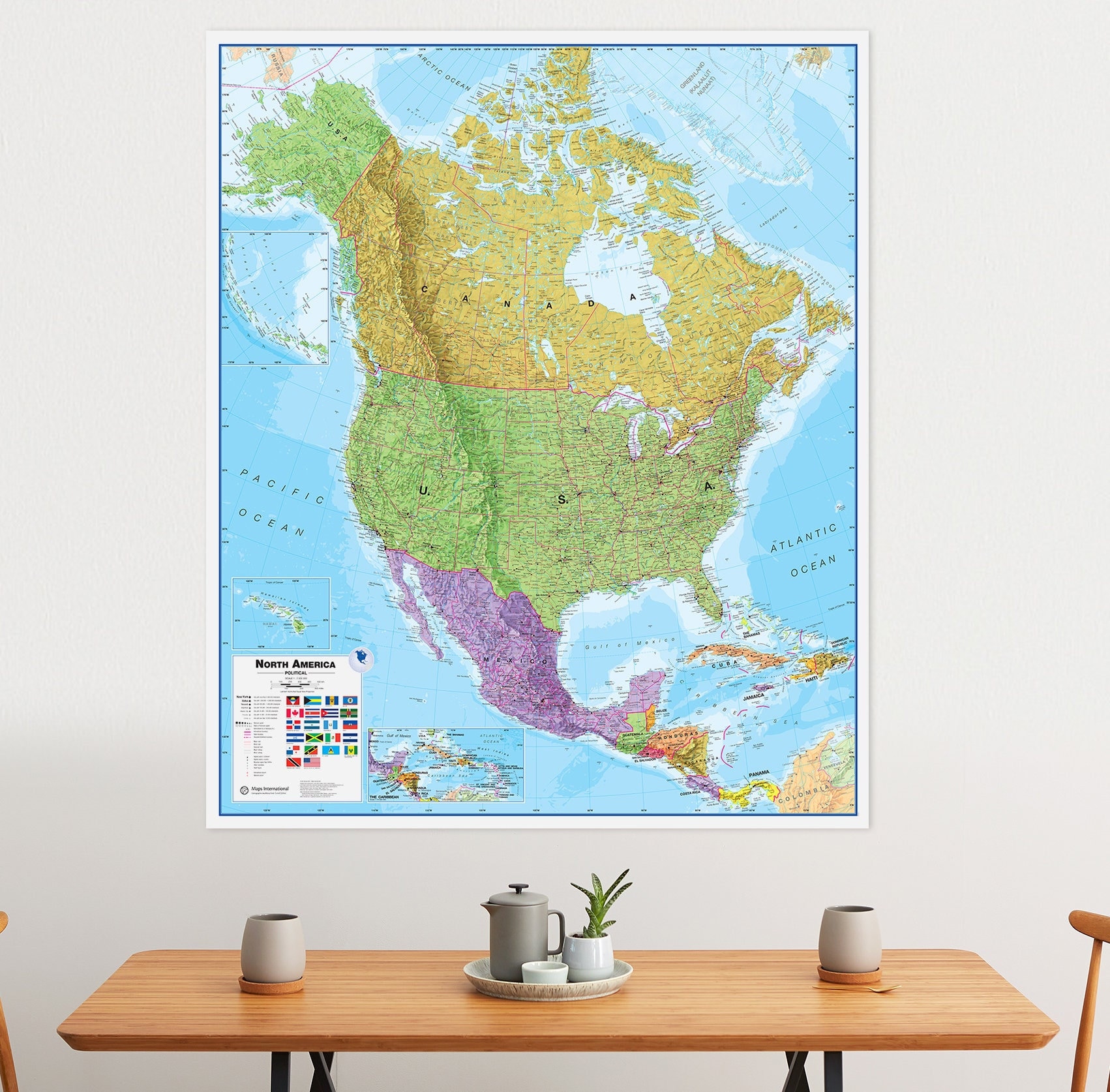 48x33.5 Inch Wall Map MapSherpa Canada Political Wall Map | Large ...