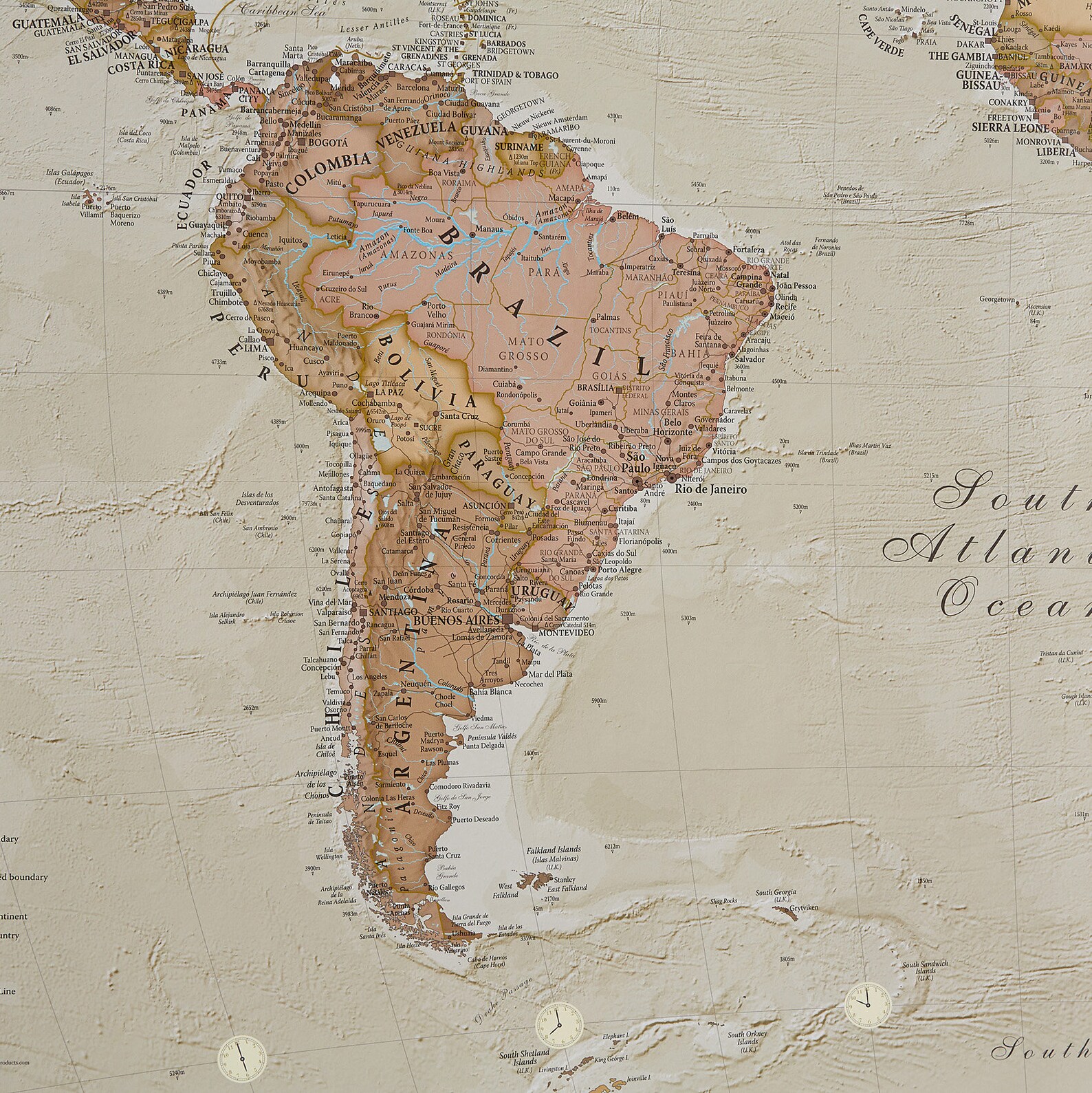 Huge Antique World Map, 77.5 X 46, Vintage, Elegant, Home Decor, Home ...