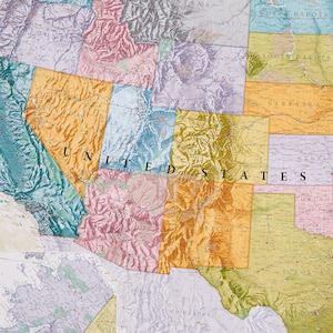 XXL Classic USA Wall Map - Map of the USA Poster - Front Lamination ...
