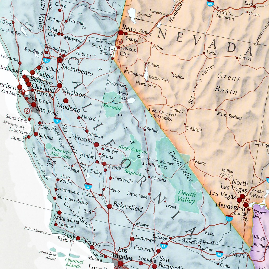 XXL Classic USA Wall Map Map of the USA Poster Front | Etsy