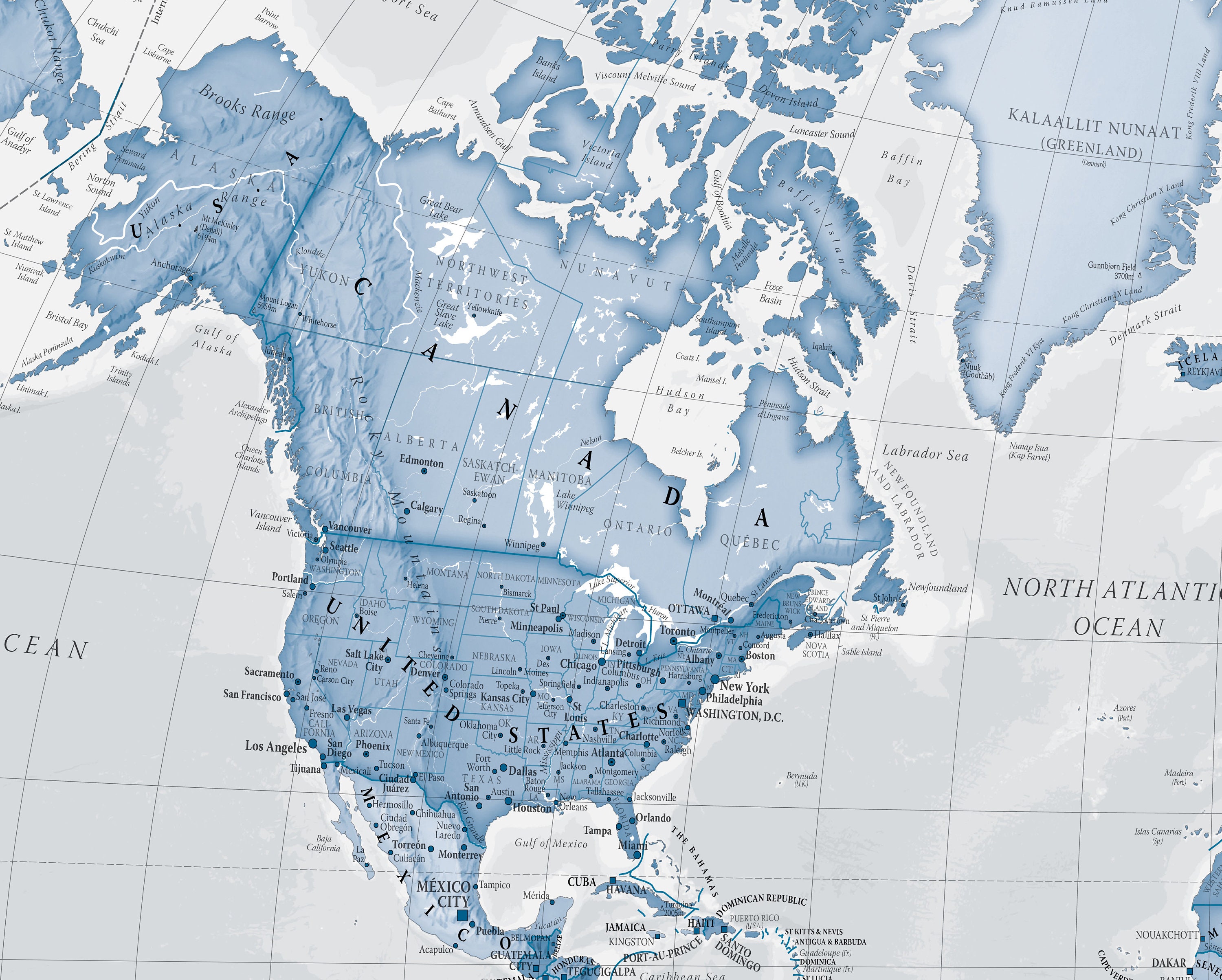 The World is Art Wall Map - Blue - Home Decor, Gift, Framed, Wall ...