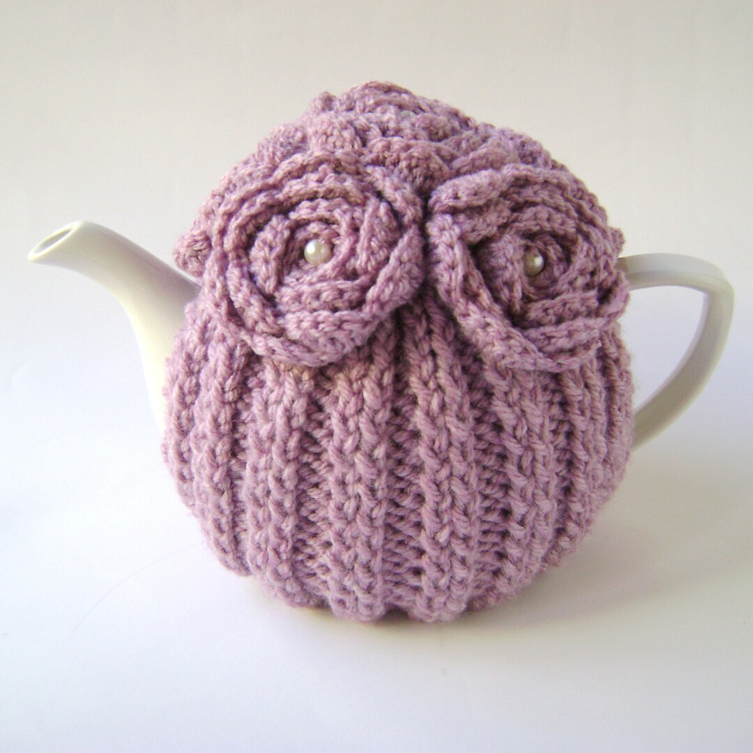 Melange Pink Tea Cozy. Medium Teapot Cover Knitted Cosy - Etsy