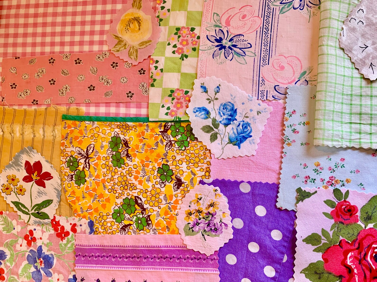 Vintage Fabric Scraps, Sewing, Stitching, Slow Sewing, Sewing Projects ...