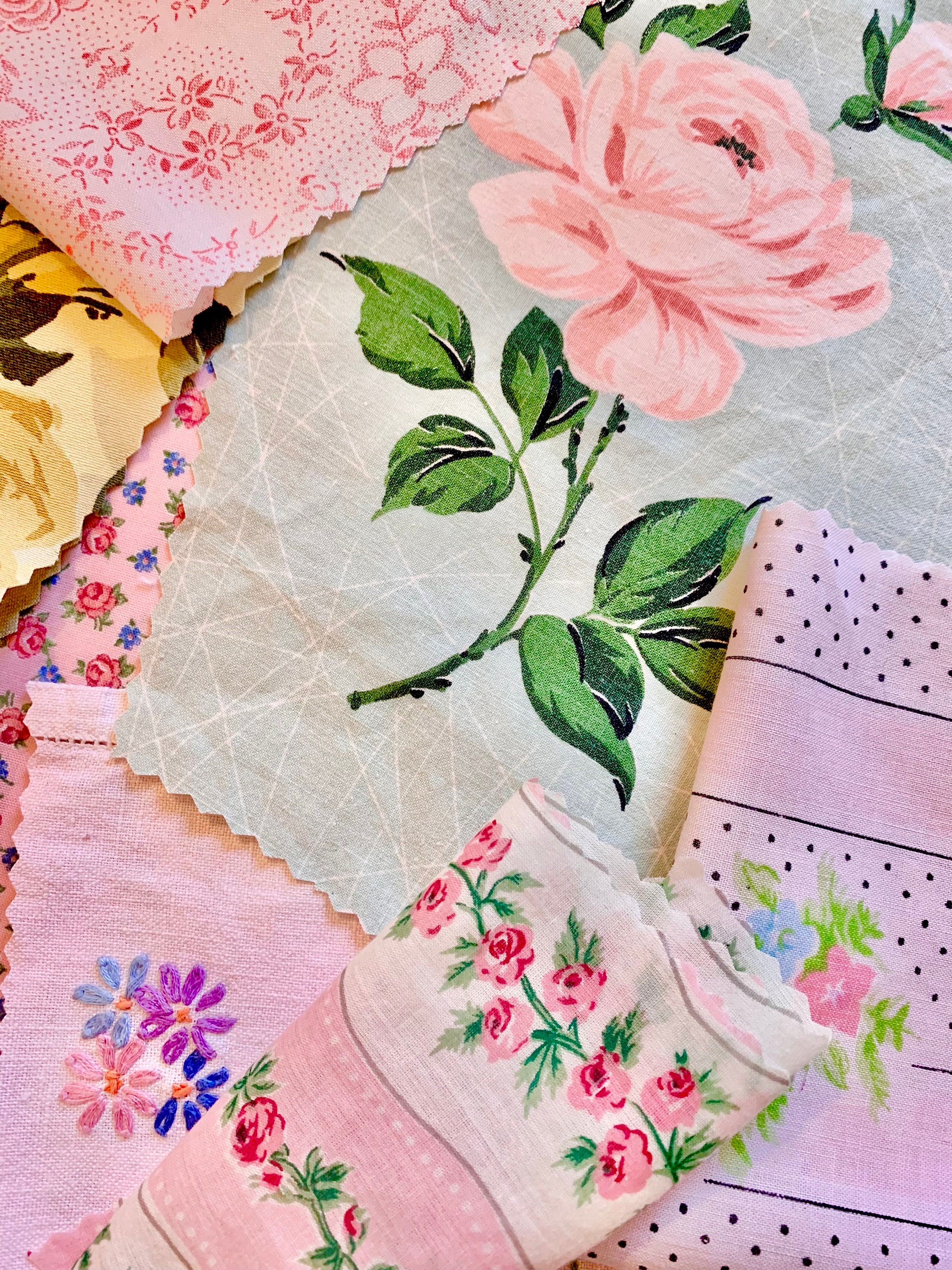Vintage Fabric Scraps, Sewing, Stitching, Slow Sewing, Sewing Projects ...