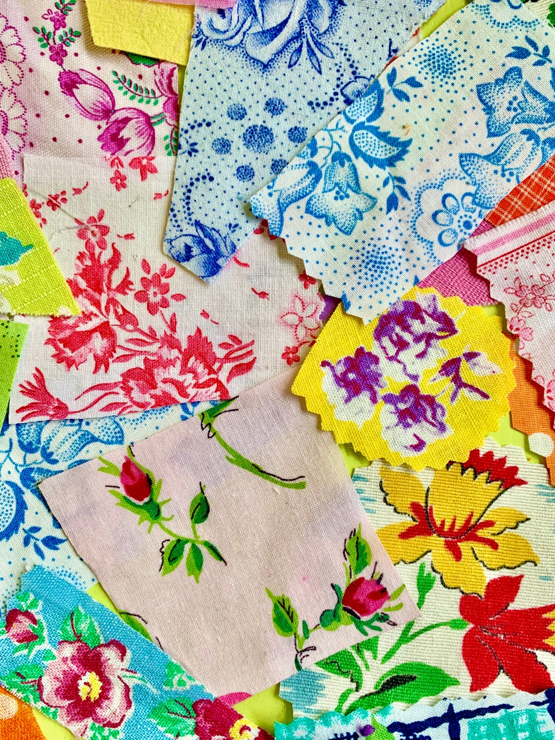 50 Vintage Fabric Scraps, Vintage Fabric, Fabric Scraps, Fabric ...