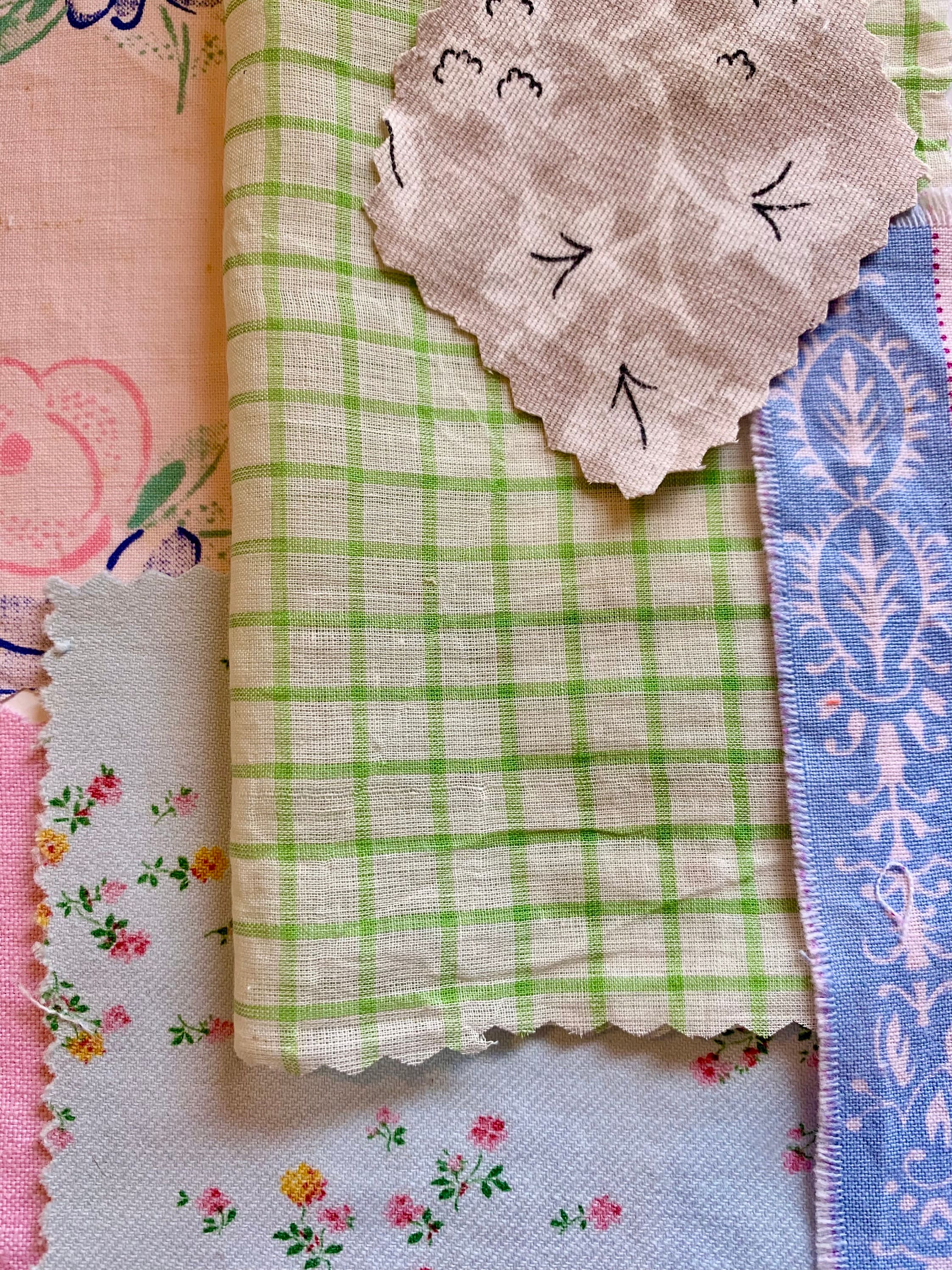 Vintage Fabric Scraps, Sewing, Stitching, Slow Sewing, Sewing Projects ...