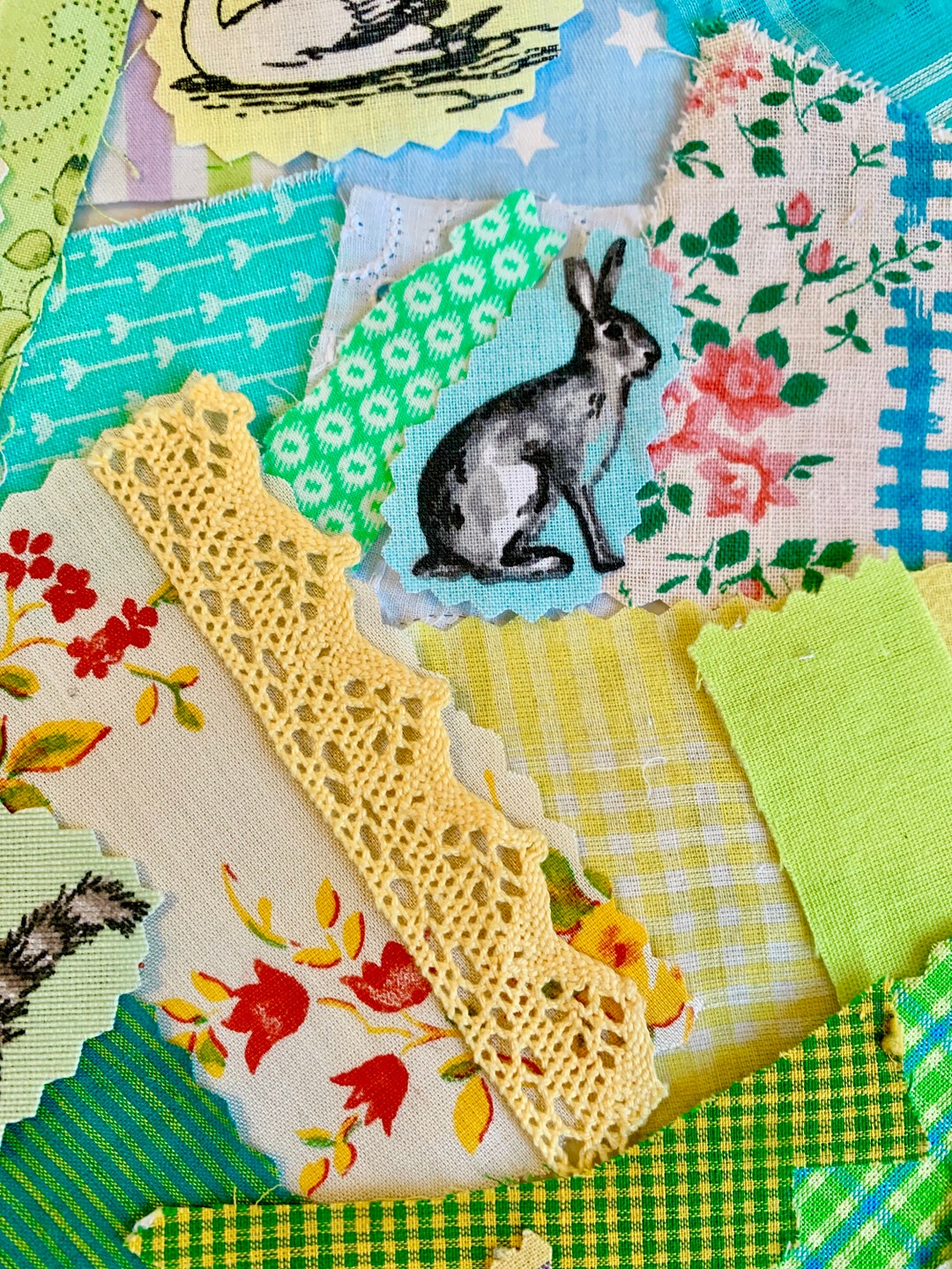 50 Vintage Fabric Scraps, Vintage Fabric, Fabric Scraps, Fabric ...