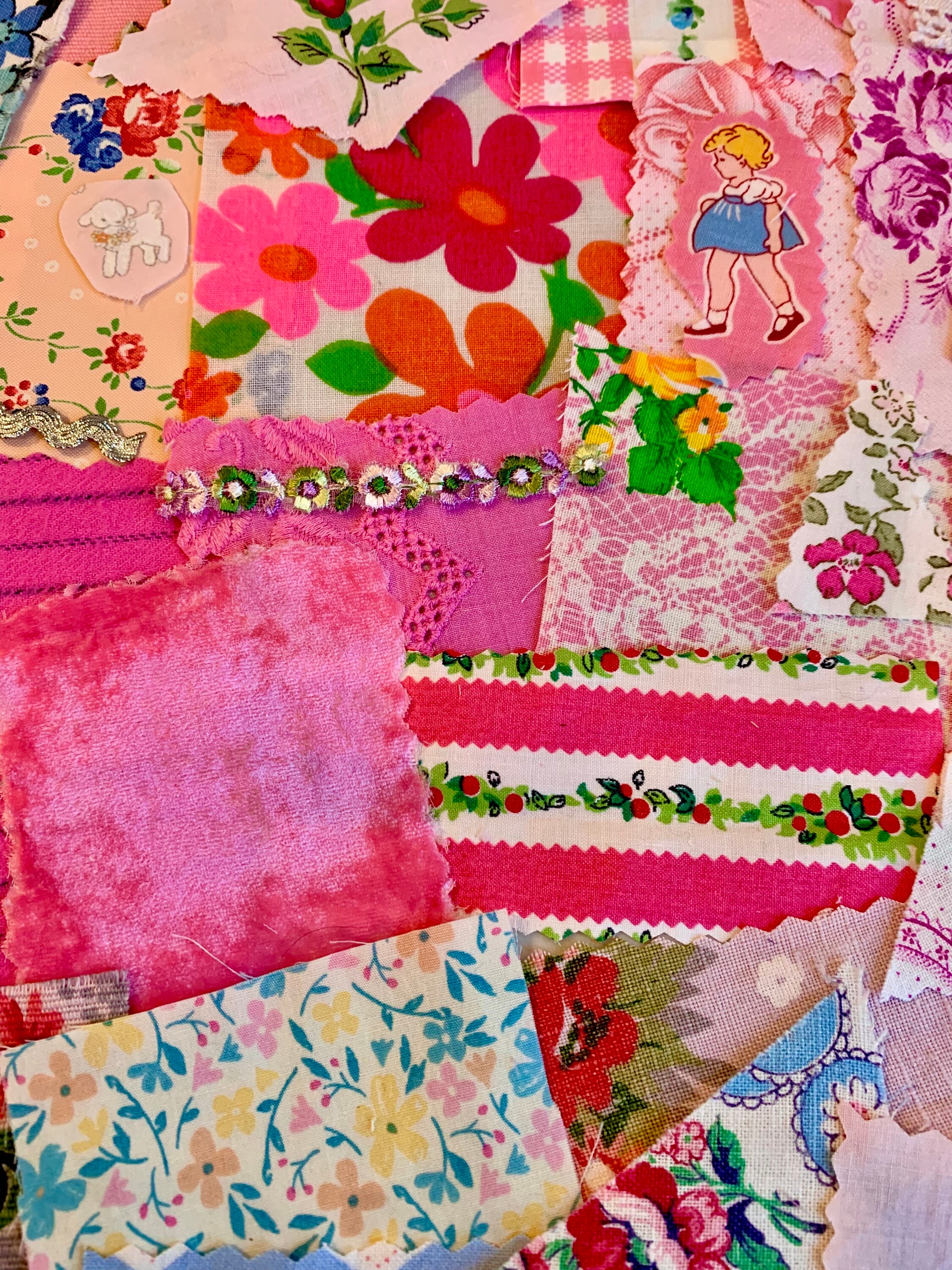 50 Vintage Fabric Scraps, Vintage Fabric, Fabric Scraps, Fabric ...