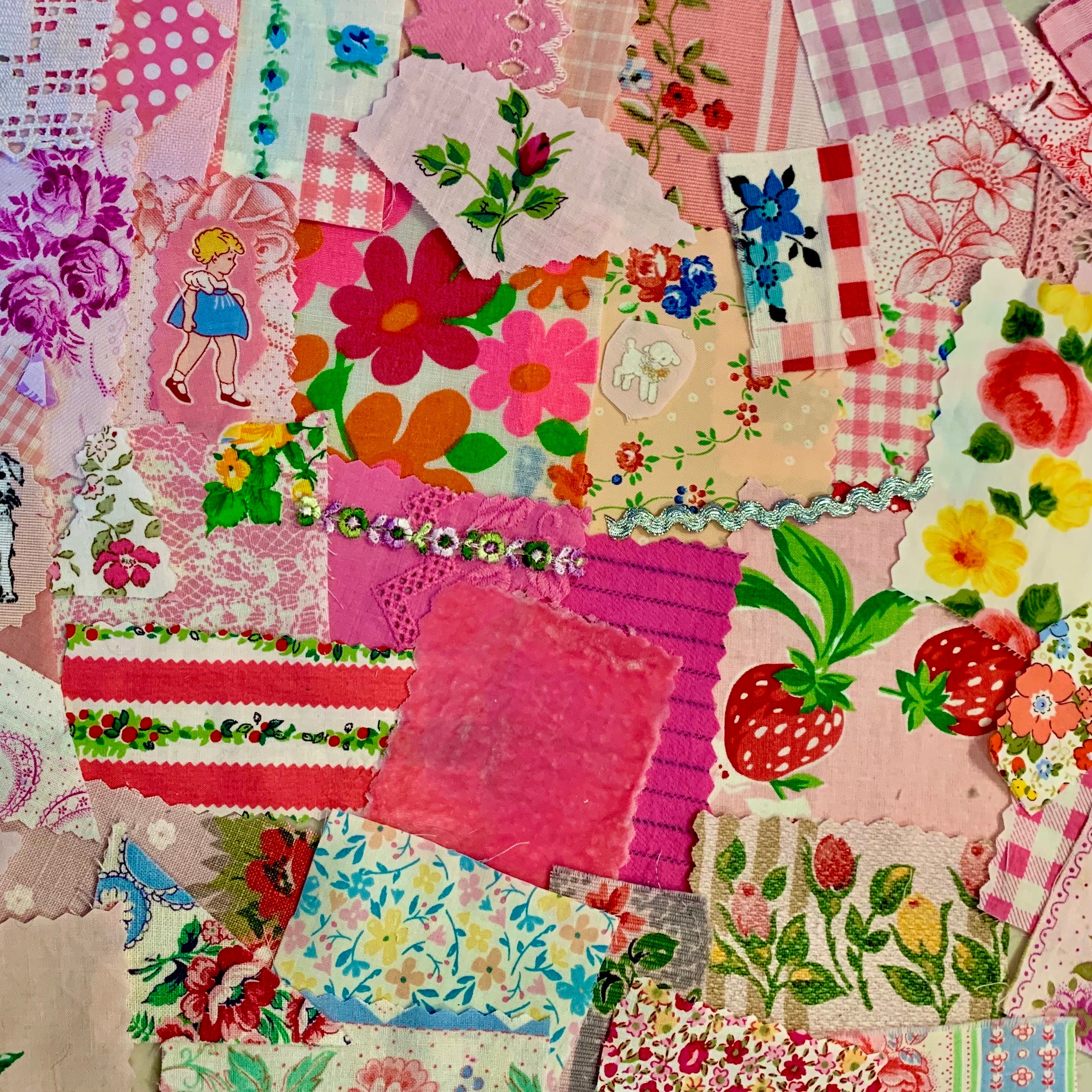 50 Vintage Fabric Scraps, Vintage Fabric, Fabric Scraps, Fabric ...