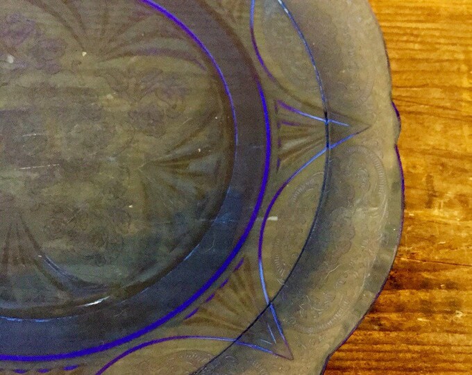 Cobalt Blue Crystal Dinner Plate in the Royal Lace Pattern by - Etsy