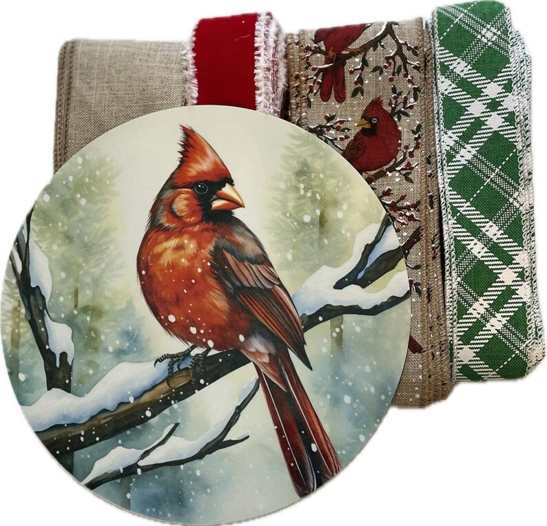 Cardinal, Sign and Ribbon Kit - Etsy
