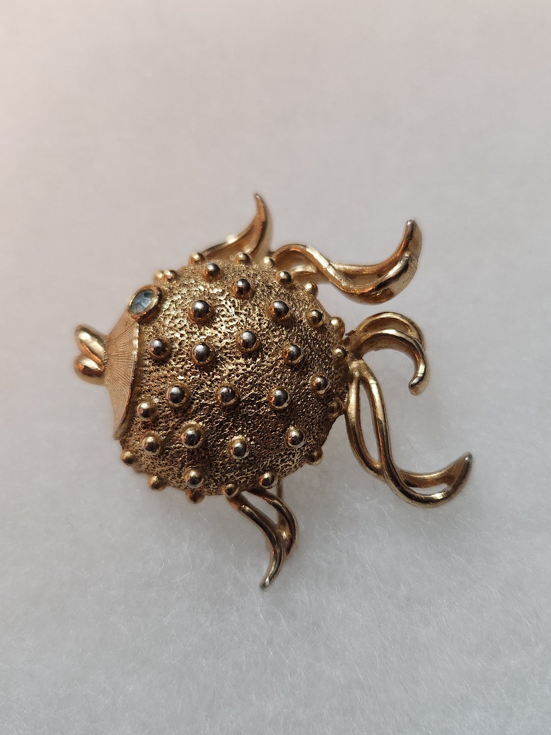 Gold Puffer Fish Perfume Pin Brooch - Etsy