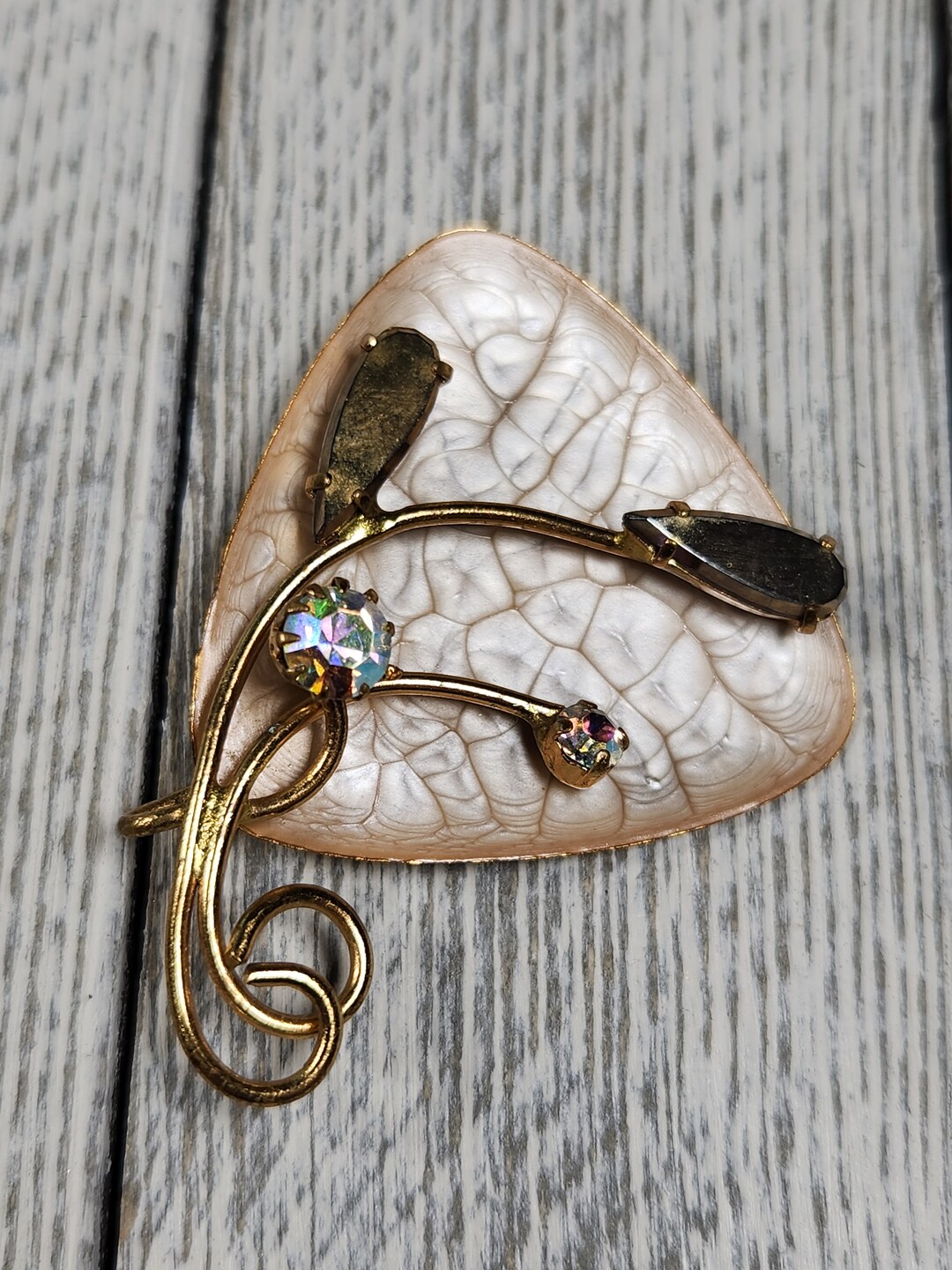 Unique West Germany Coppery Floral Vintage Brooch - Etsy