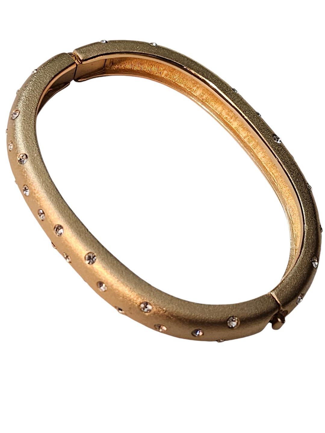 Gorgeous Swarovski Gold & Inset Crystals Hinged Bangle Bracelet - Etsy