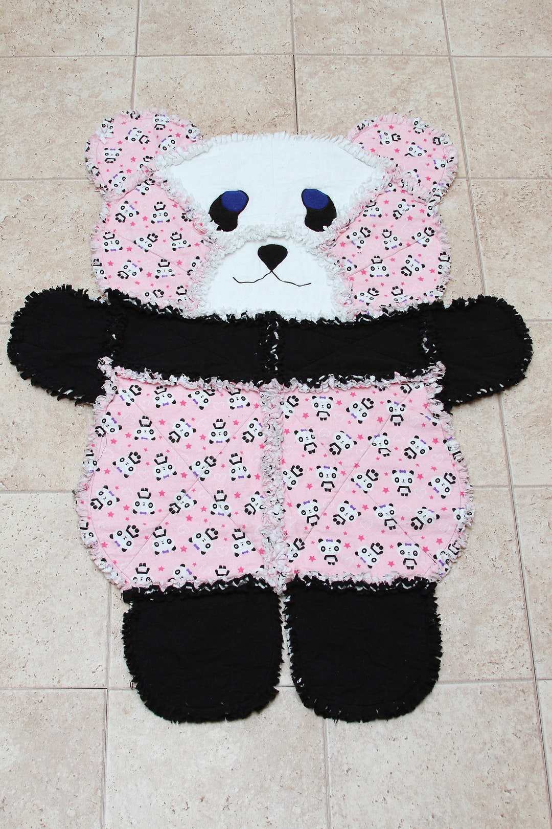 Penny the Panda Bear Rag Quilt RTS - Free Shipping - Etsy