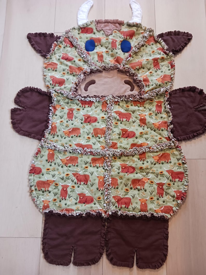 NEW - SUNNY the Highland Cow Rag Quilt RTS - Free Shipping - Etsy