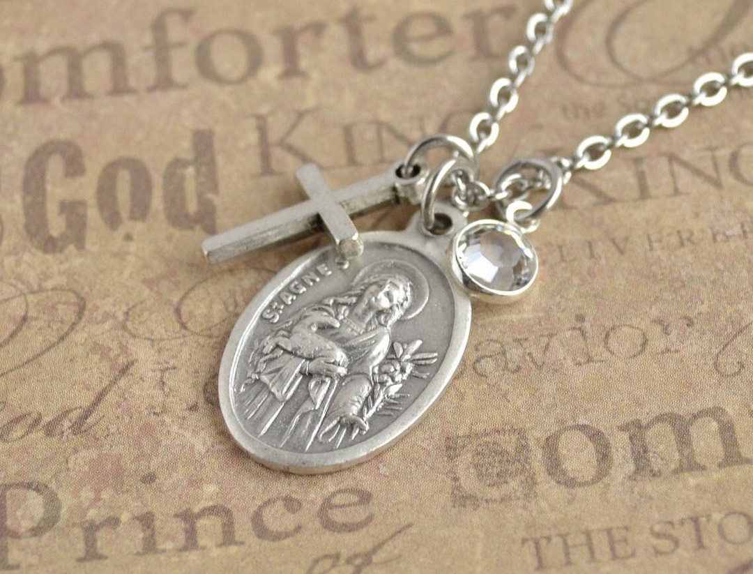 SAINT AGNES Necklace/st. Agnes Necklace/catholic Necklace/catholic ...