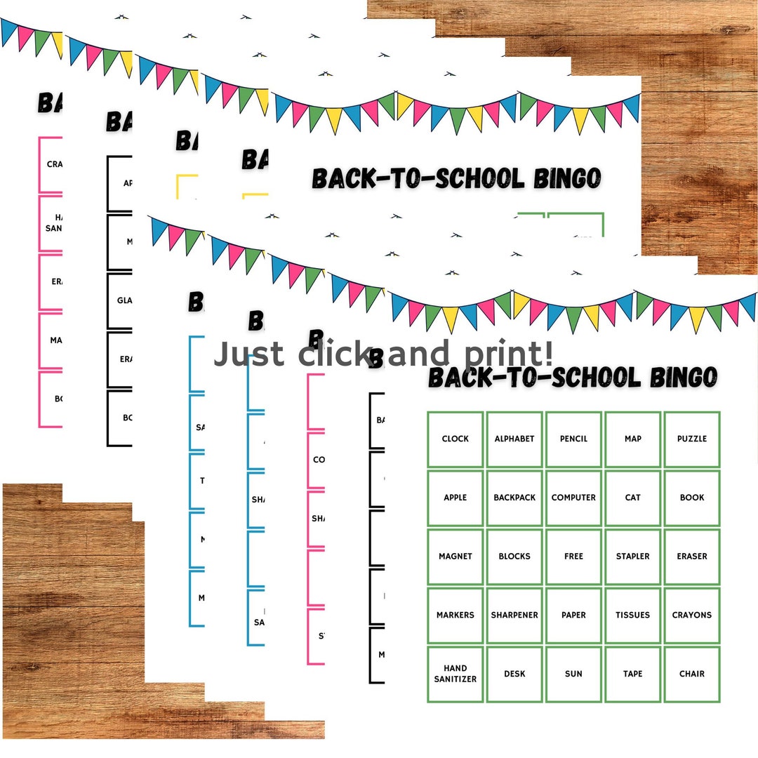 School Classroom Bingo Bundle | Back-to-school Printable | Activity ...