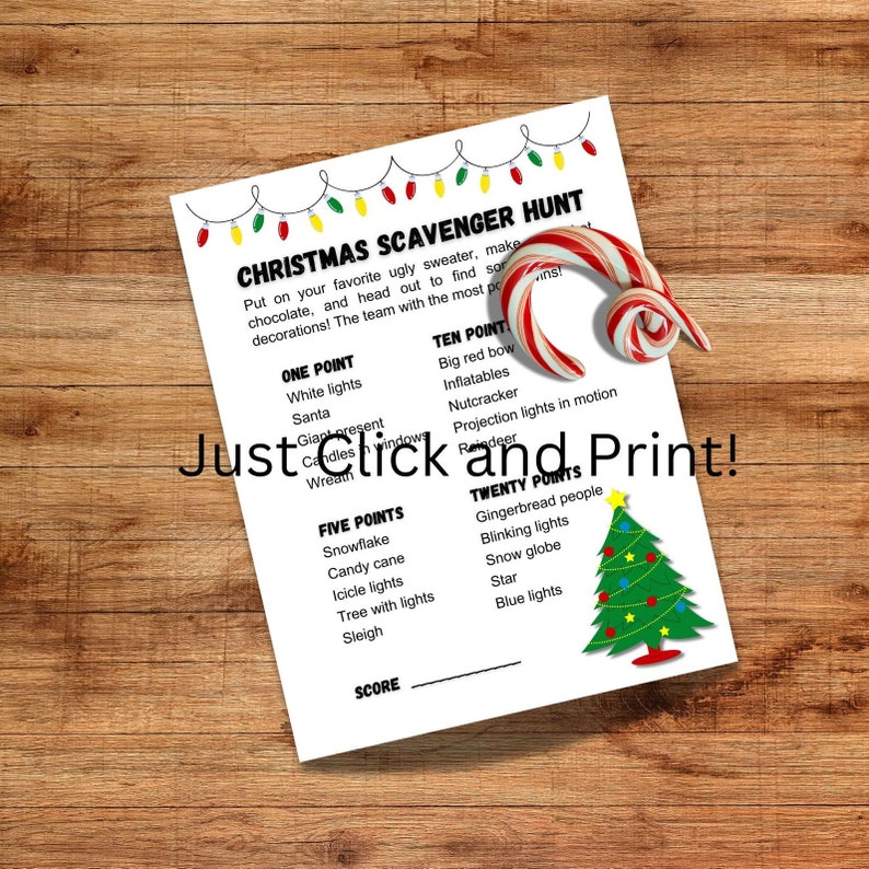 Christmas Scavenger Hunt | Printable | Activity | Party Game | Digital ...