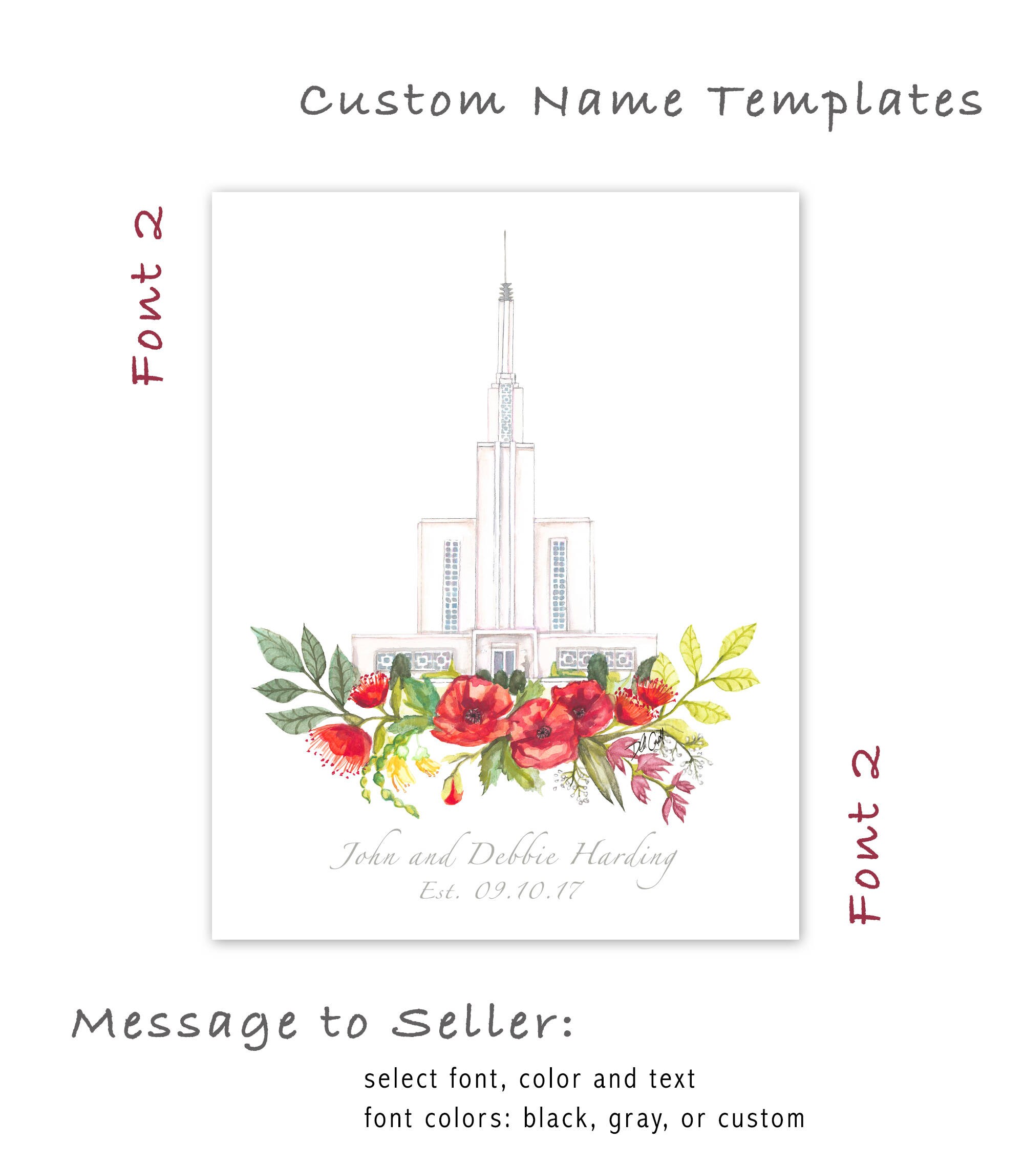Hamilton, New Zealand LDS Temple Watercolor Digital Download - Etsy
