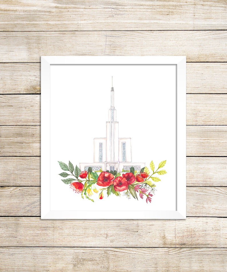 Hamilton, New Zealand LDS Temple Watercolor Digital Download - Etsy