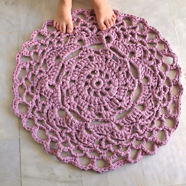 Crocheted Rag Rug - Etsy