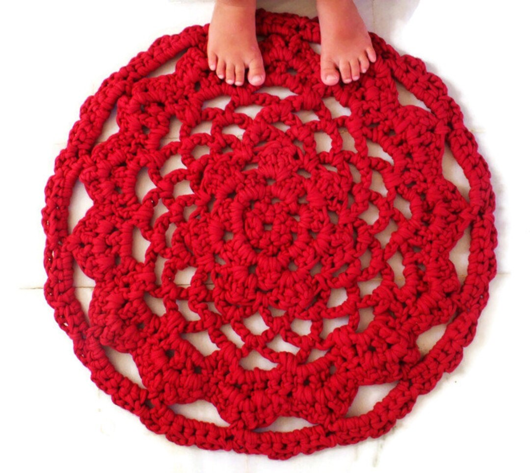 PDF Pattern Crochet Red Rag Rug - Etsy