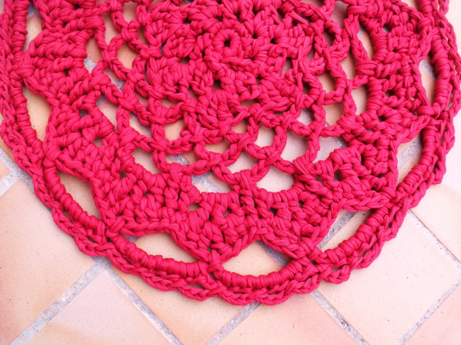 PDF Pattern Crochet Red Rag Rug - Etsy