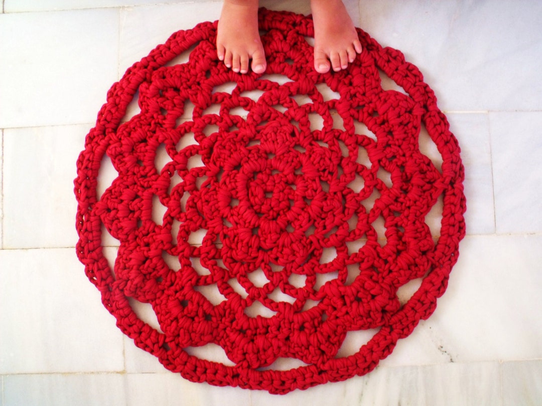 PDF Pattern Crochet Red Rag Rug - Etsy