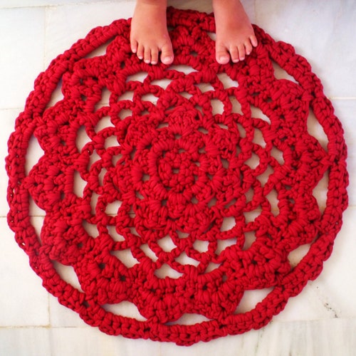 PDF Pattern Crochet Red Rag Rug - Etsy