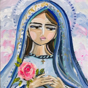 Mary PRINT on Paper or Canvas, "rose Mary" - Etsy