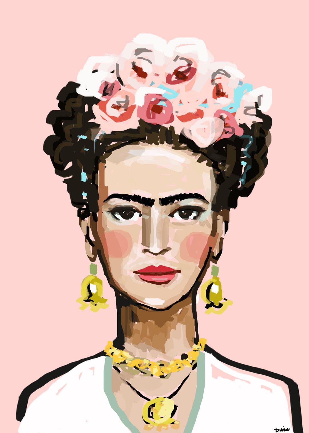 PRINT on Paper or Canvas, "frida on Pink" - Etsy