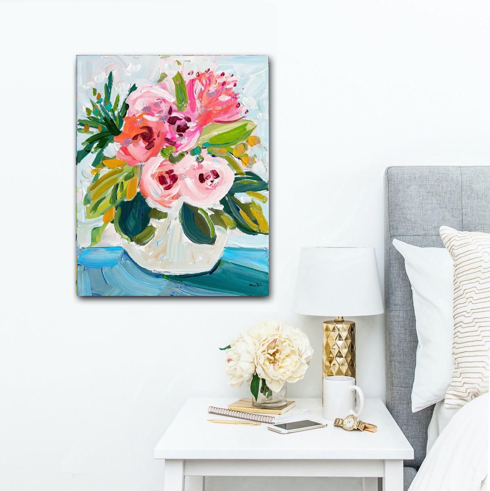 Floral PRINT on Paper or Canvas, "flower Joy" - Etsy