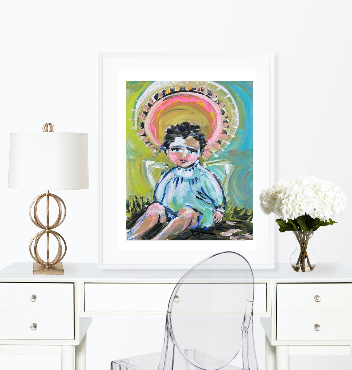 Cherub Print on Paper or Canvas, "angel Baby" - Etsy