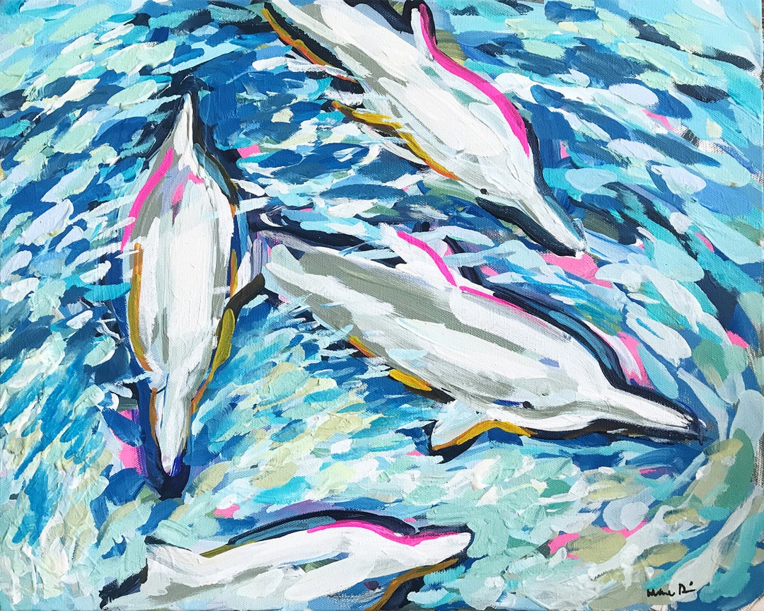 PRINT on Paper or Canvas, "dolphins" - Etsy