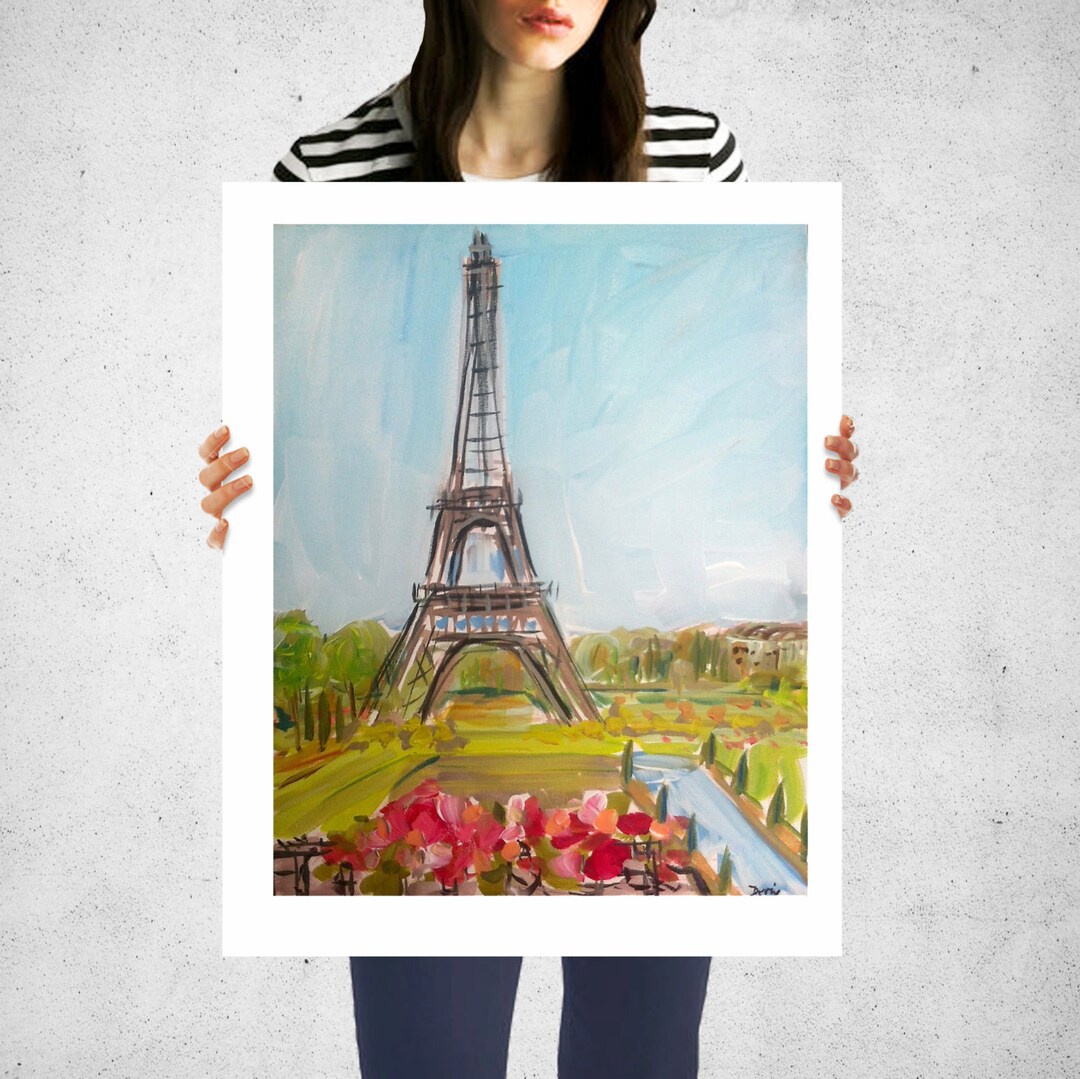 PRINT on Paper or Canvas, "eiffel in Spring" - Etsy