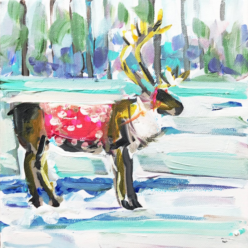 PRINT on Paper or Canvas, "reindeer 1" - Etsy