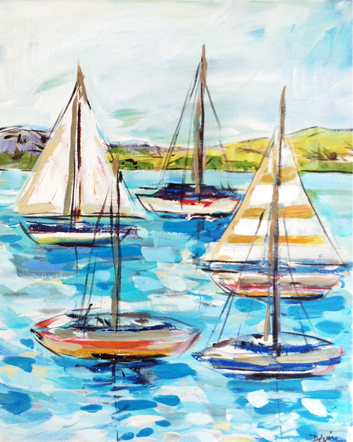 PRINT on Paper or Canvas sailboats 3 - Etsy
