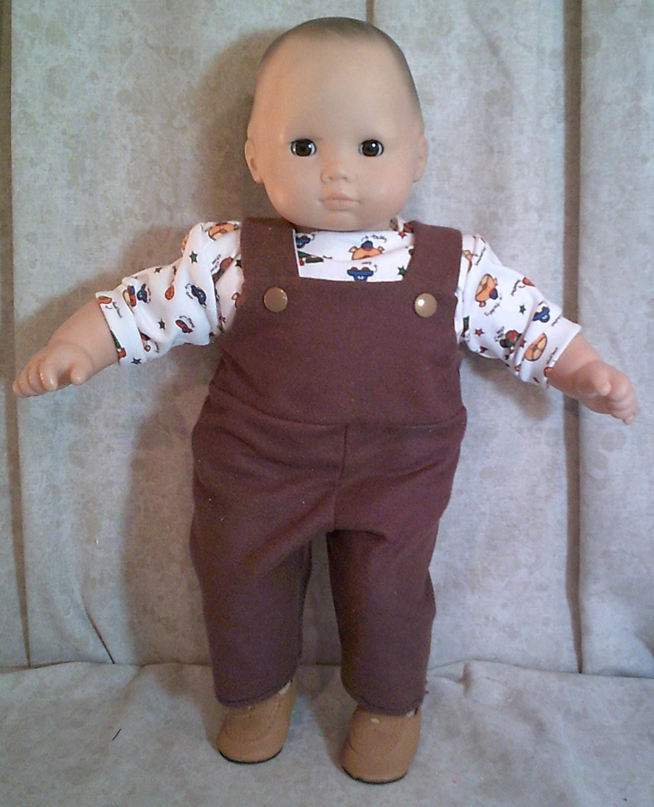 Doll Clothes Baby Handmade 4 American Girl Boy 15" Overalls Fabric ...