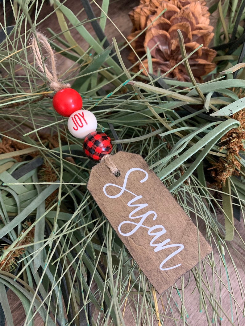 Stocking Name Tags Wooden Custom Personalized, Modern Farmhouse ...