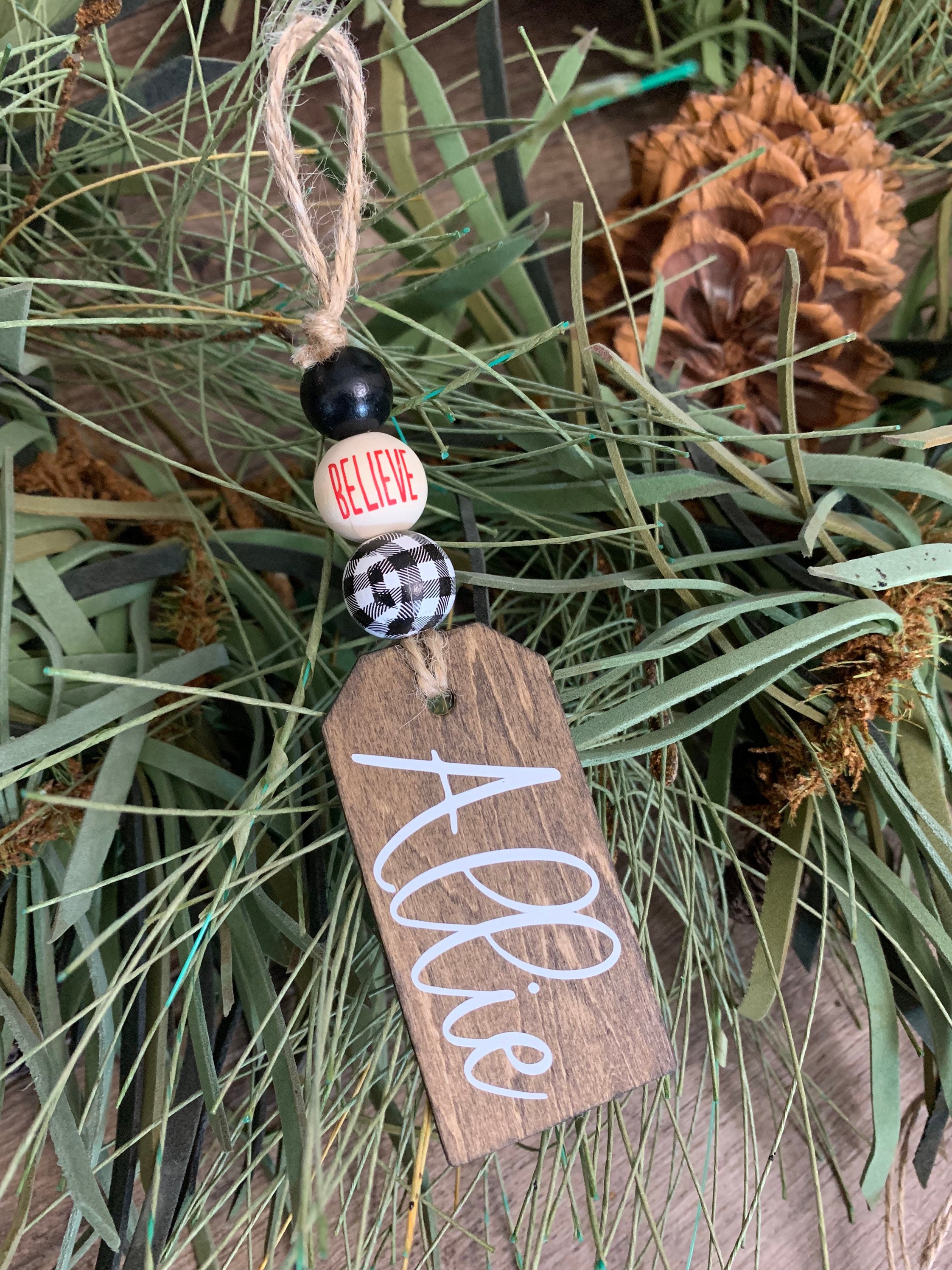 Stocking Name Tags Wooden Custom Personalized, Modern Farmhouse ...