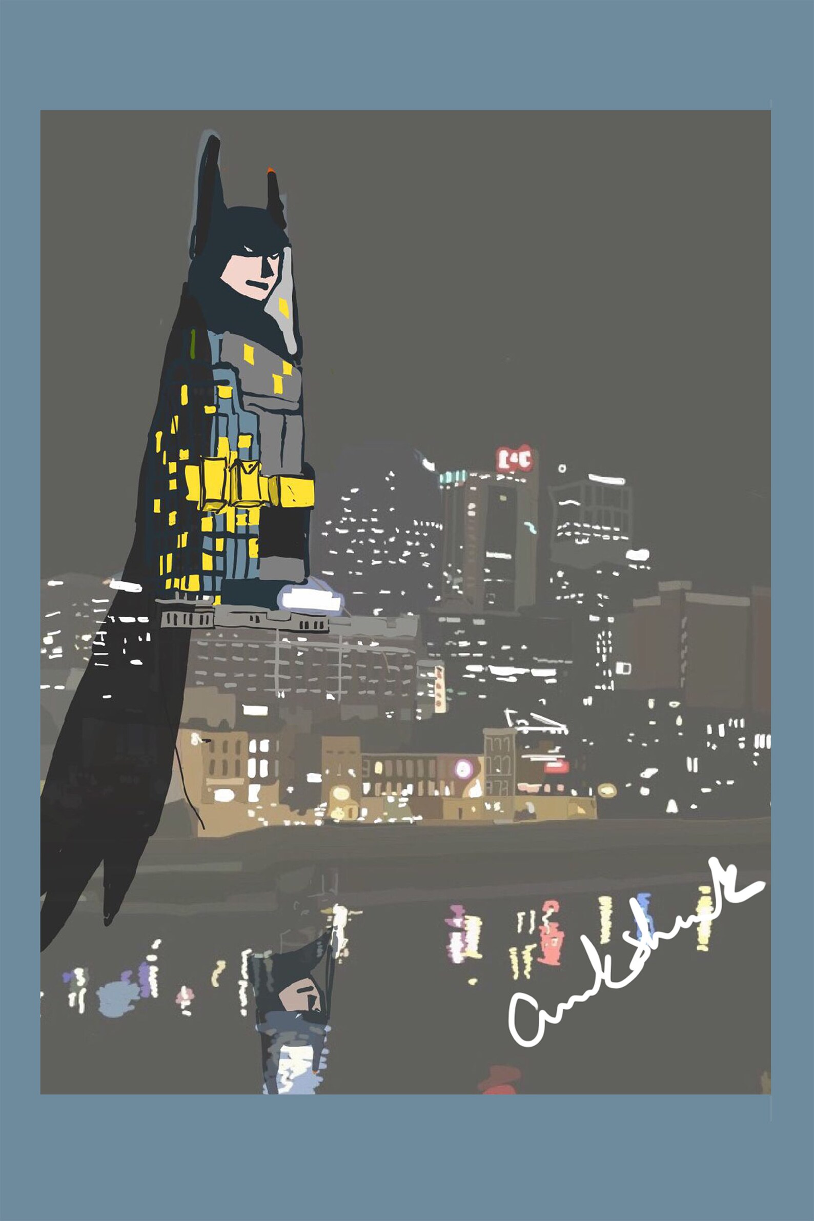 The Batman Building Nashville TN Pop Art Skyline - Etsy