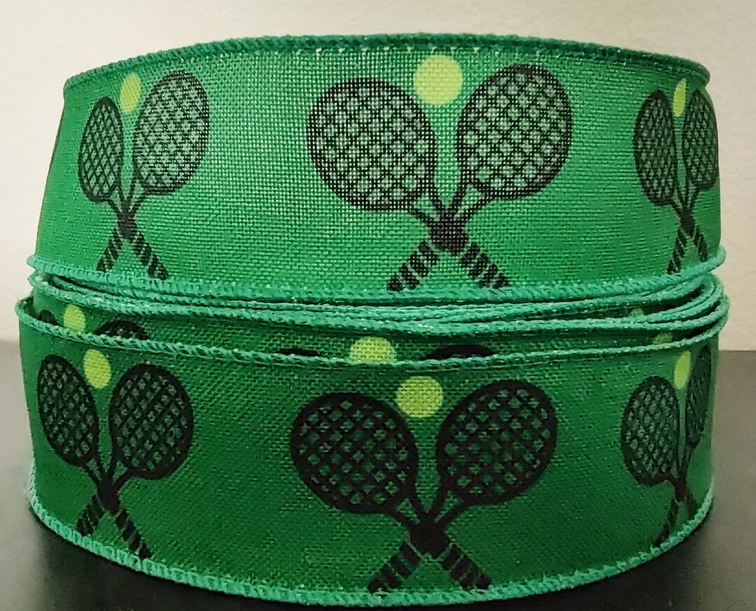 1.5" Tennis Ribbon 1.5" Ribbon Print WIRED Ribbon Green Ribbon College ...