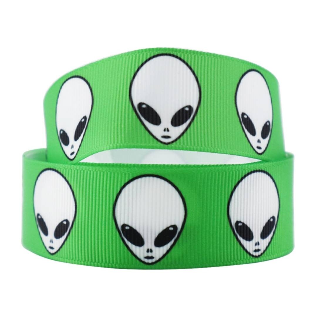 Green Alien Grosgrain Ribbon, Halloween Crafts, 1 Inch - Etsy
