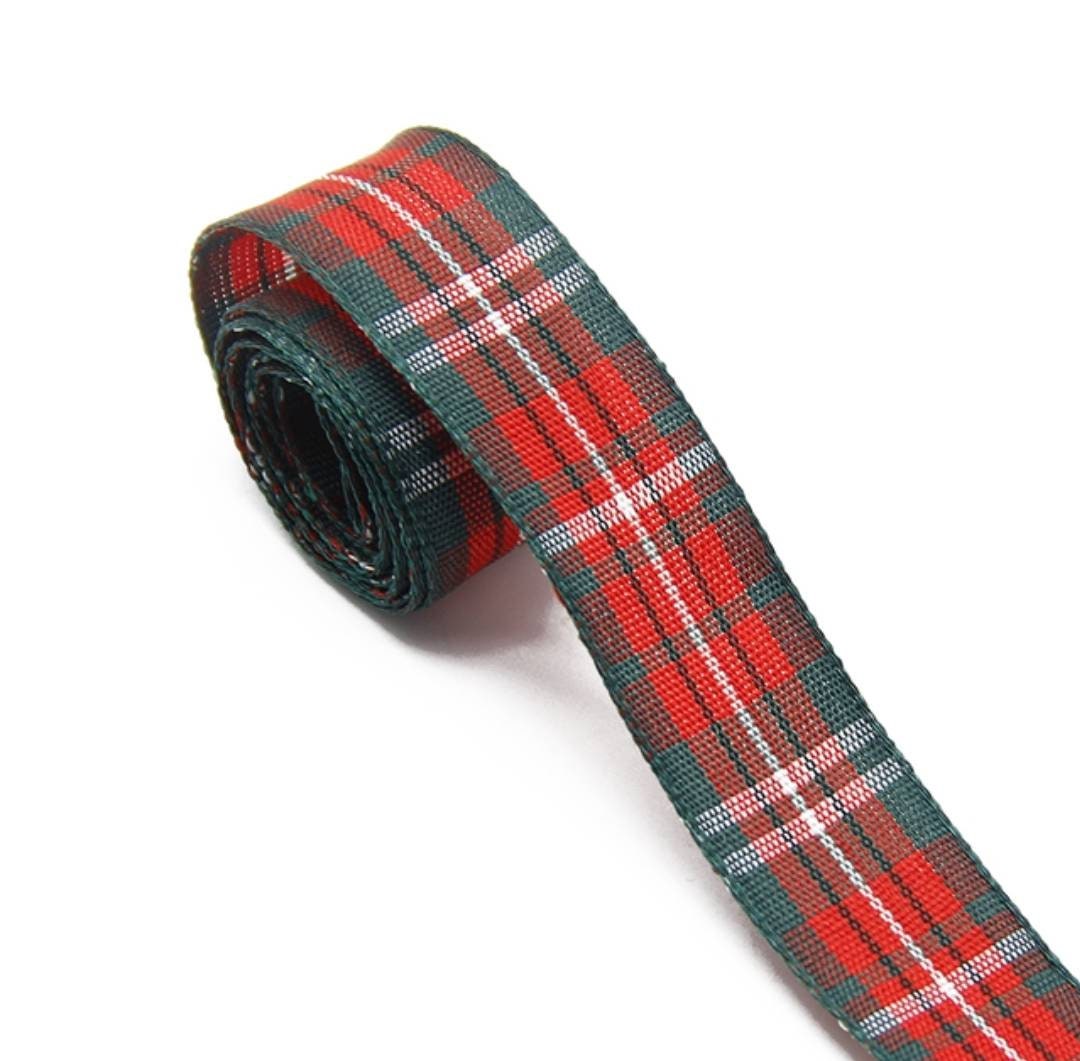 5/8" Tartan Ribbon,plaid Ribbon,holiday Ribbon,craft Ribbon,christmas ...