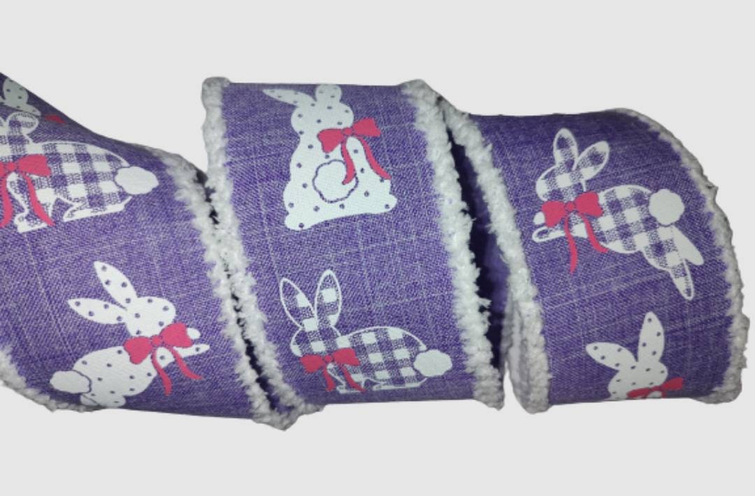 2.5" Easter Ribbon 2.5" Easter Rabbit Wired Ribbon 2.5" Wired Wreath ...