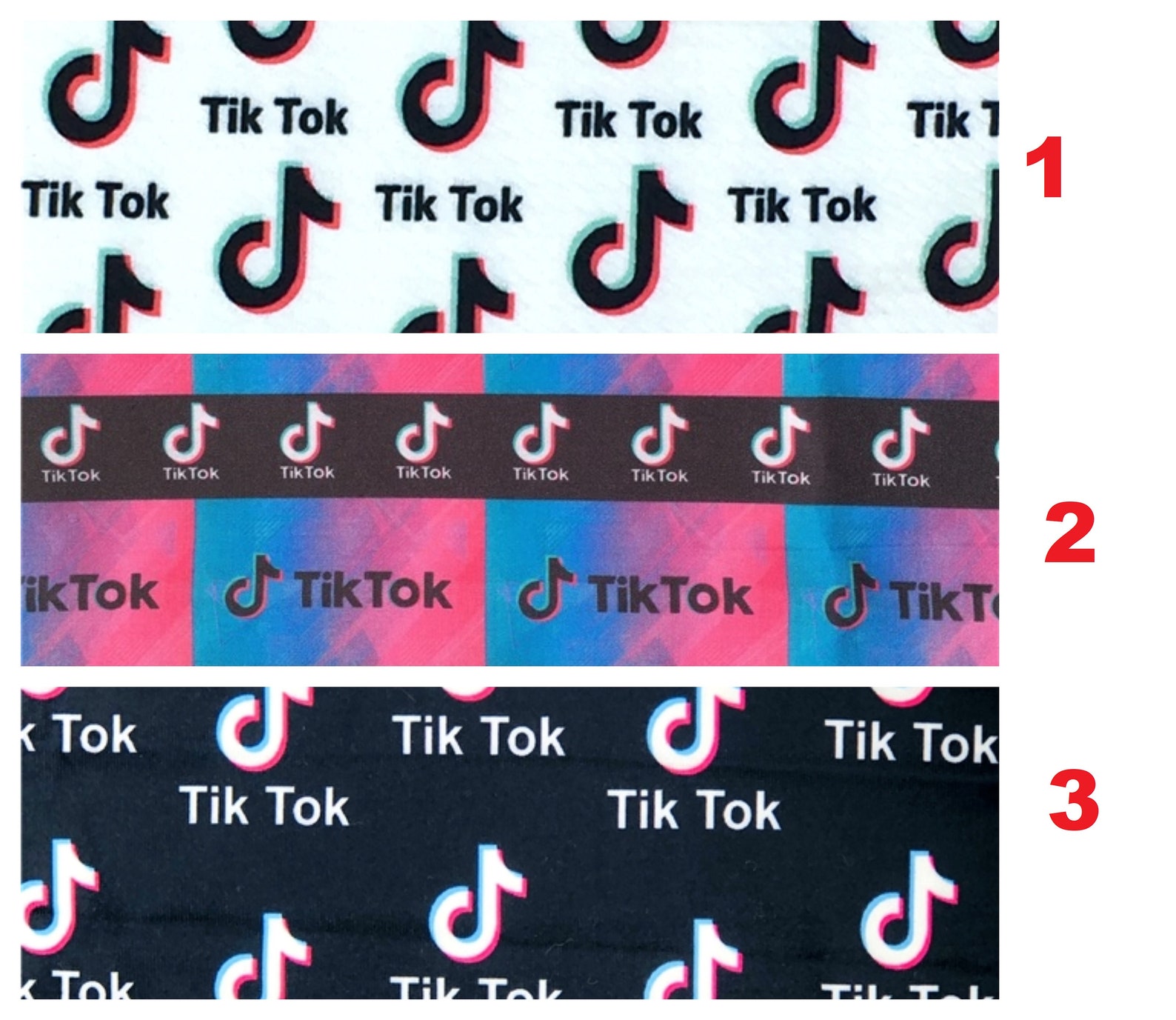 Tik Tok Cotton Fabric Material SHIPS FREE Pick from 3 patterns | Etsy