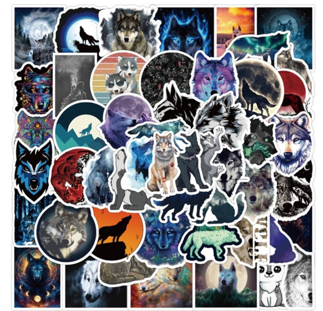 Wolf Stickers Decal Sticker Pack, Waterproof, Vehicle, Water Bottle ...